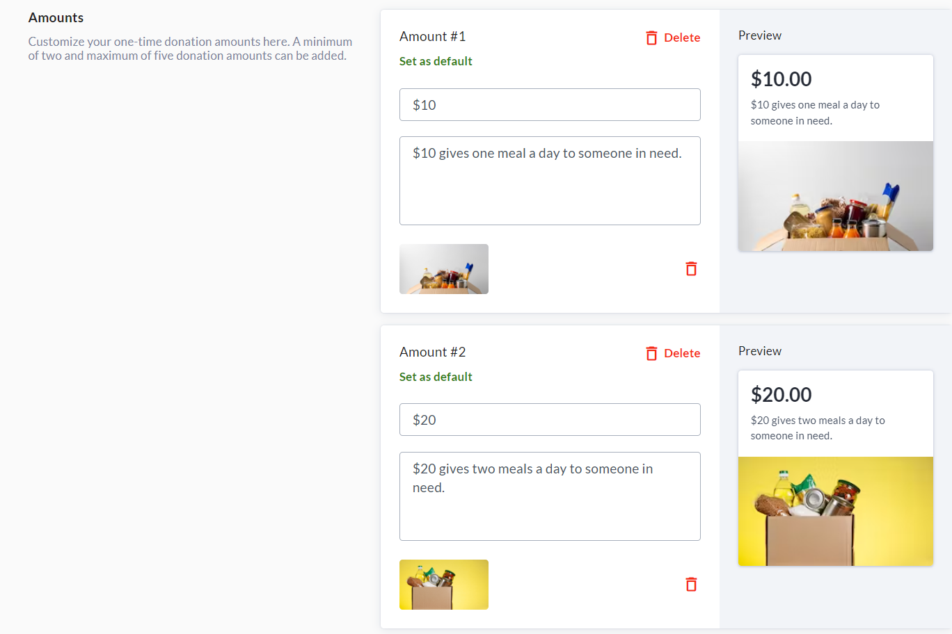 How to Adjust Default Donation Amounts & Settings